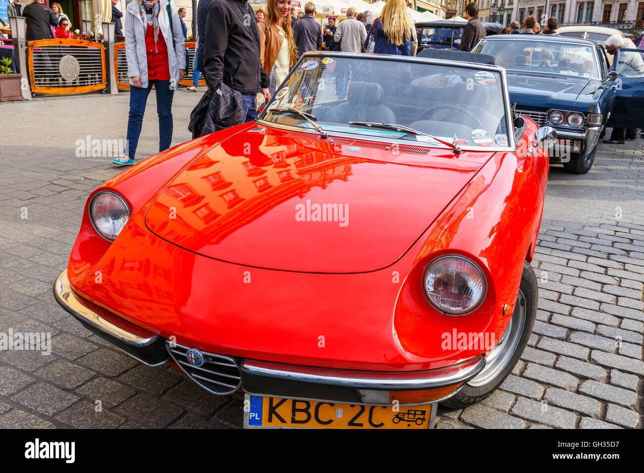 KRAKOW, POLAND - MAY 15, 2015: Classic old cars on the rally of vintage ...