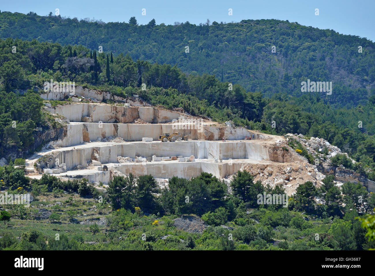 geography / travel, Croatia, quarry in Lozica, most white limestone of ...