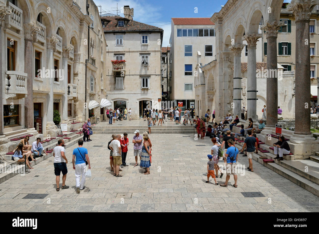 geography / travel, Croatia, peristyle, square court, before the ...