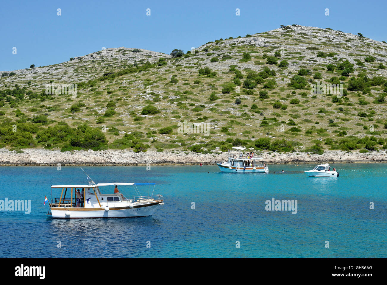 geography / travel, Croatia, excursion boat in the Lojena Bay of the ...