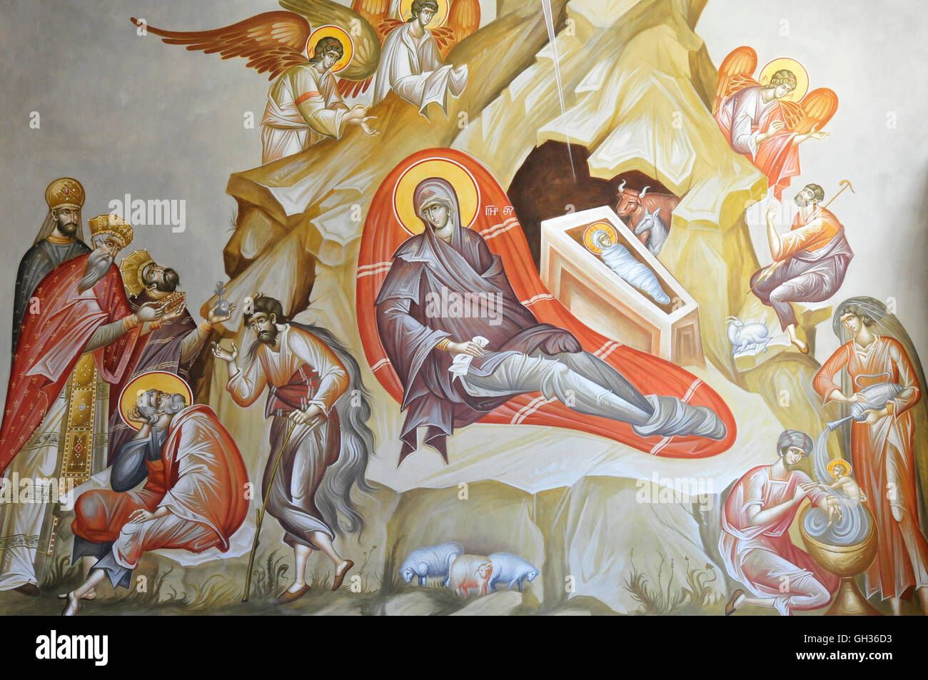 geography / travel, Lebanon, mural painting of the Saint George in the ...