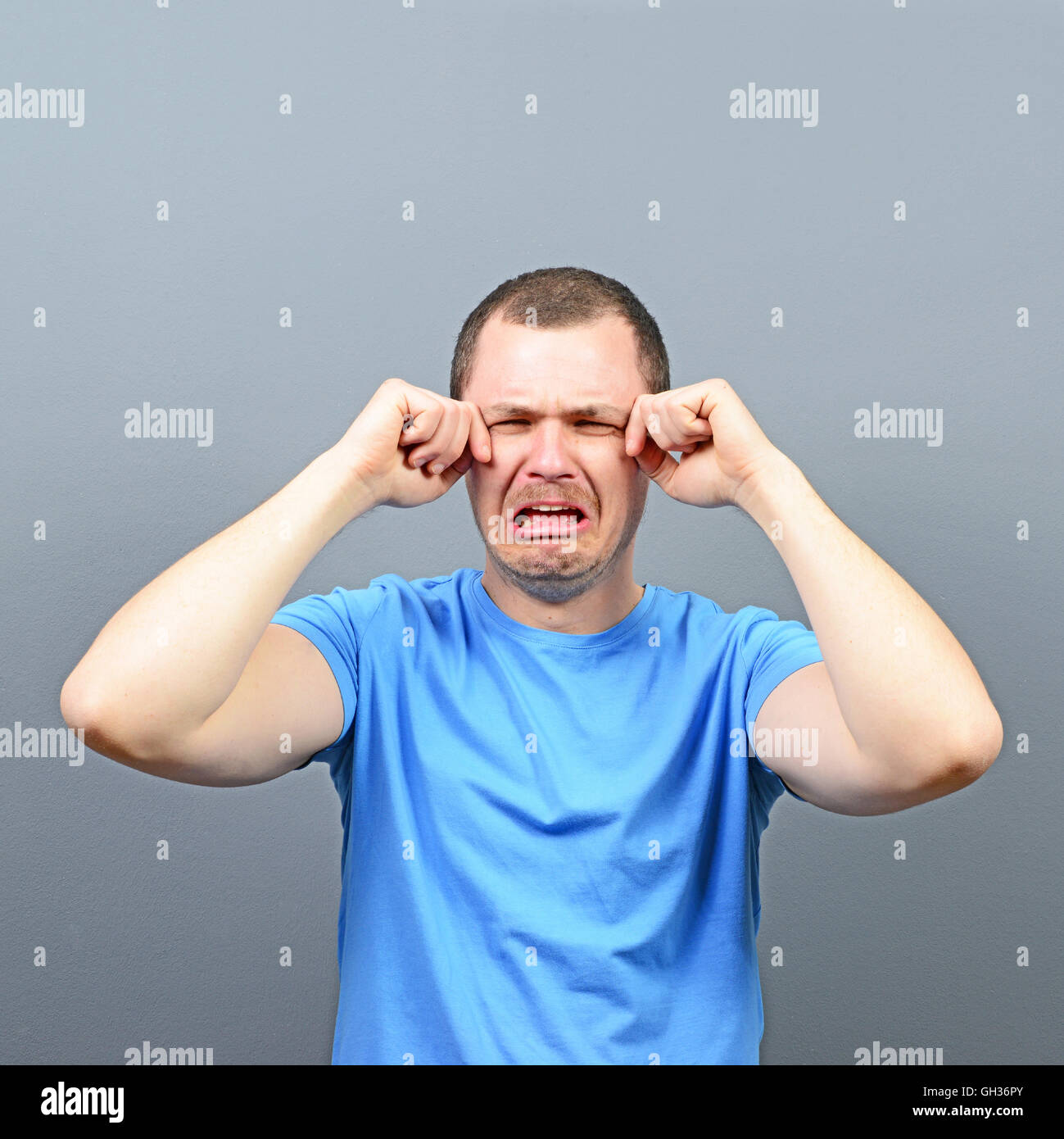 Portrait of a man crying Stock Photo - Alamy