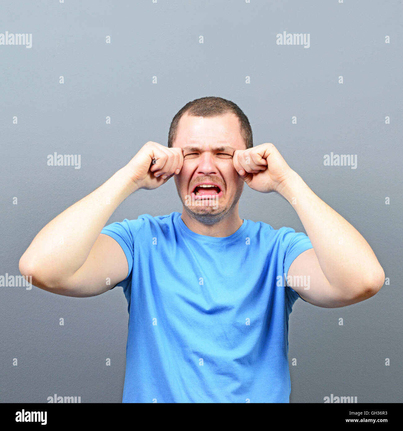 Portrait of a man crying Stock Photo - Alamy