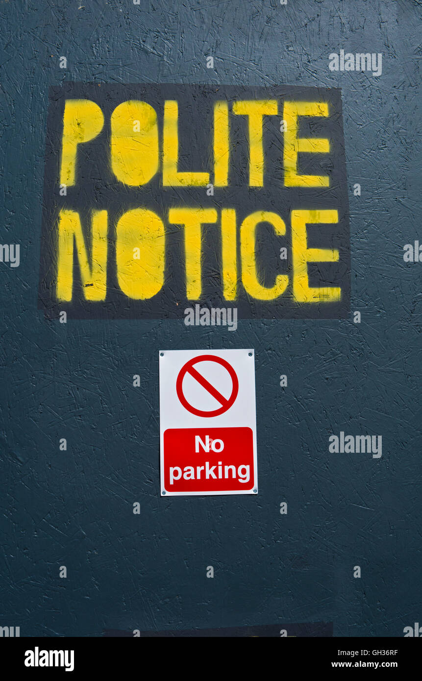 Polite notice hi-res stock photography and images - Alamy