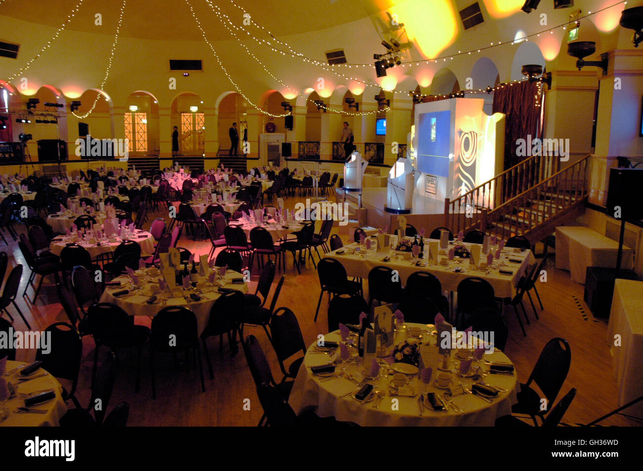 Function Room set up for an Awards Presentation Lunch Stock Photo - Alamy