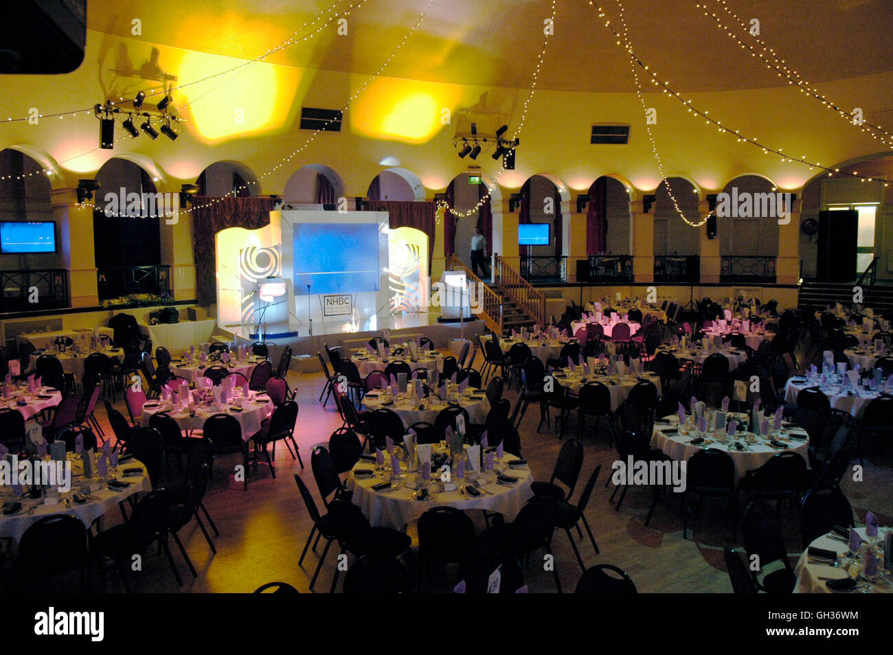 Function Room set up for an Awards Presentation Lunch Stock Photo - Alamy