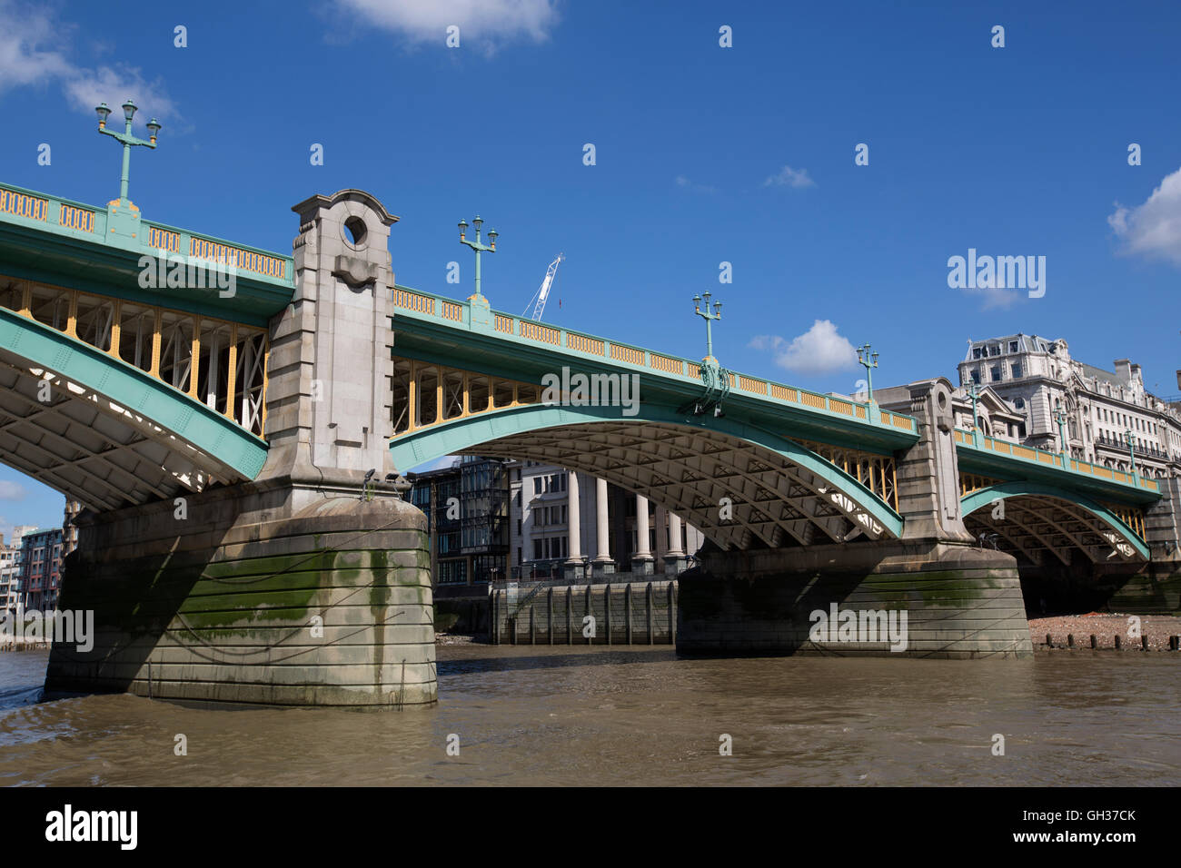 Southwark Bridge, road and foot bridge, which links Southwark and the ...