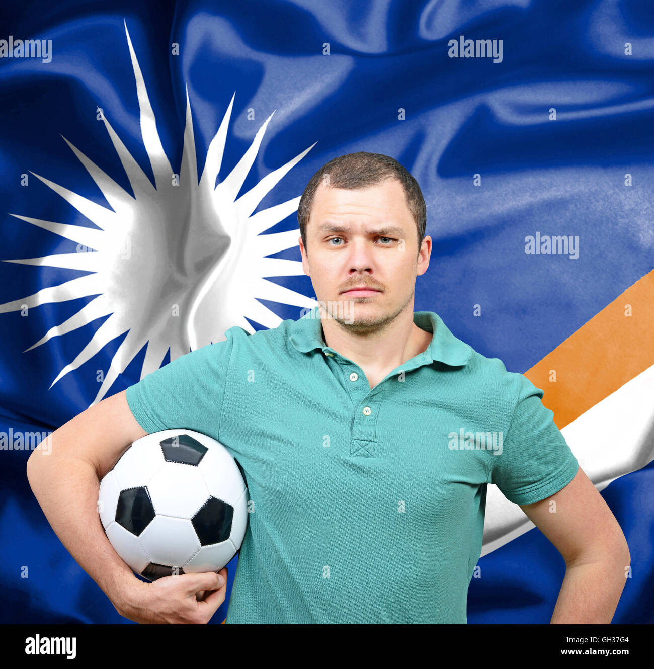 Proud football fan of Marshall Islands Stock Photo - Alamy