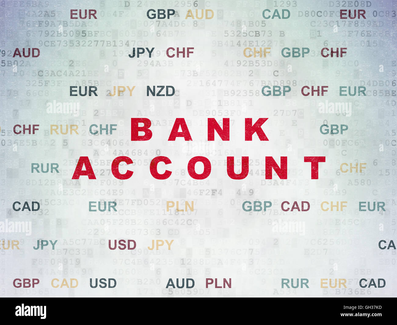 Banking concept: Bank Account on Digital Data Paper background Stock ...