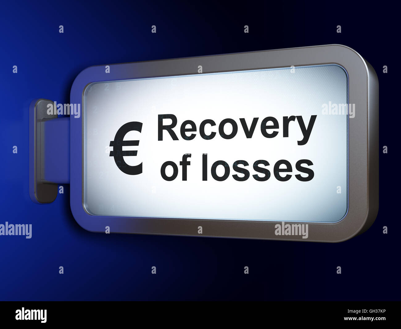 Banking concept: Recovery Of losses and Euro on billboard background ...