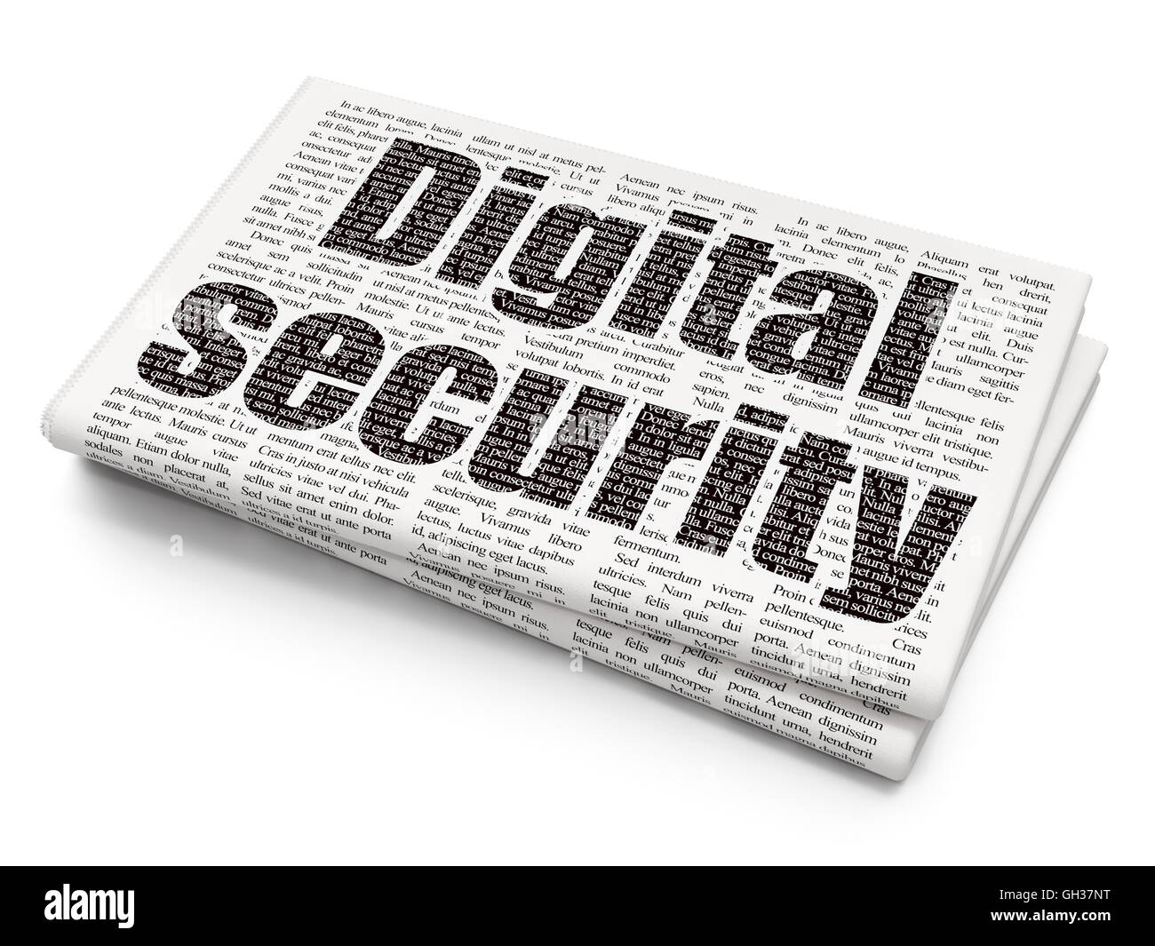 Privacy concept: Digital Security on Newspaper background Stock Photo ...