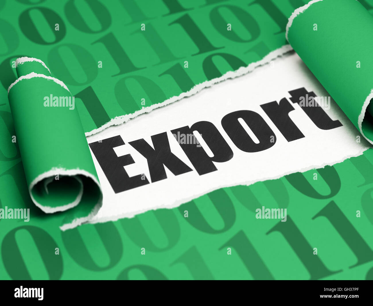 Business concept: black text Export under the piece of torn paper Stock ...