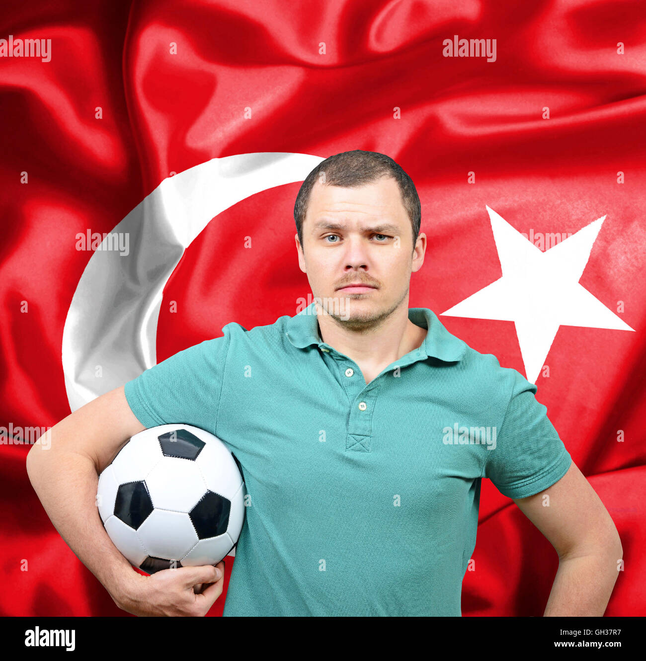 Fan holding turkish flag hi-res stock photography and images - Alamy