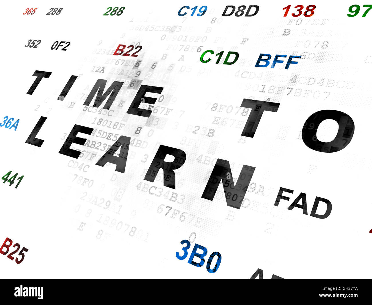 Timeline concept: Time to Learn on Digital background Stock Photo - Alamy