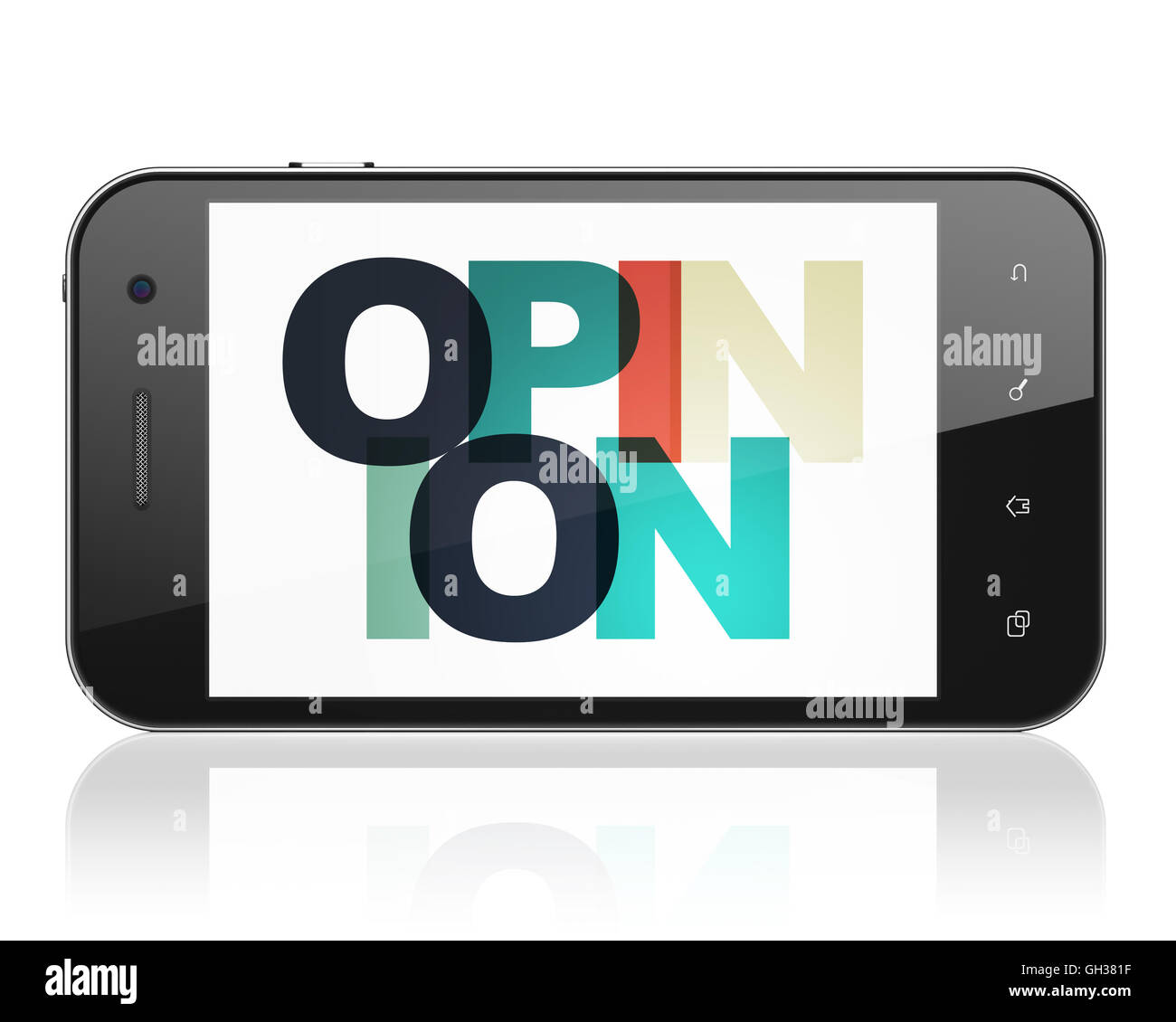 Marketing concept: Smartphone with Opinion on display Stock Photo - Alamy
