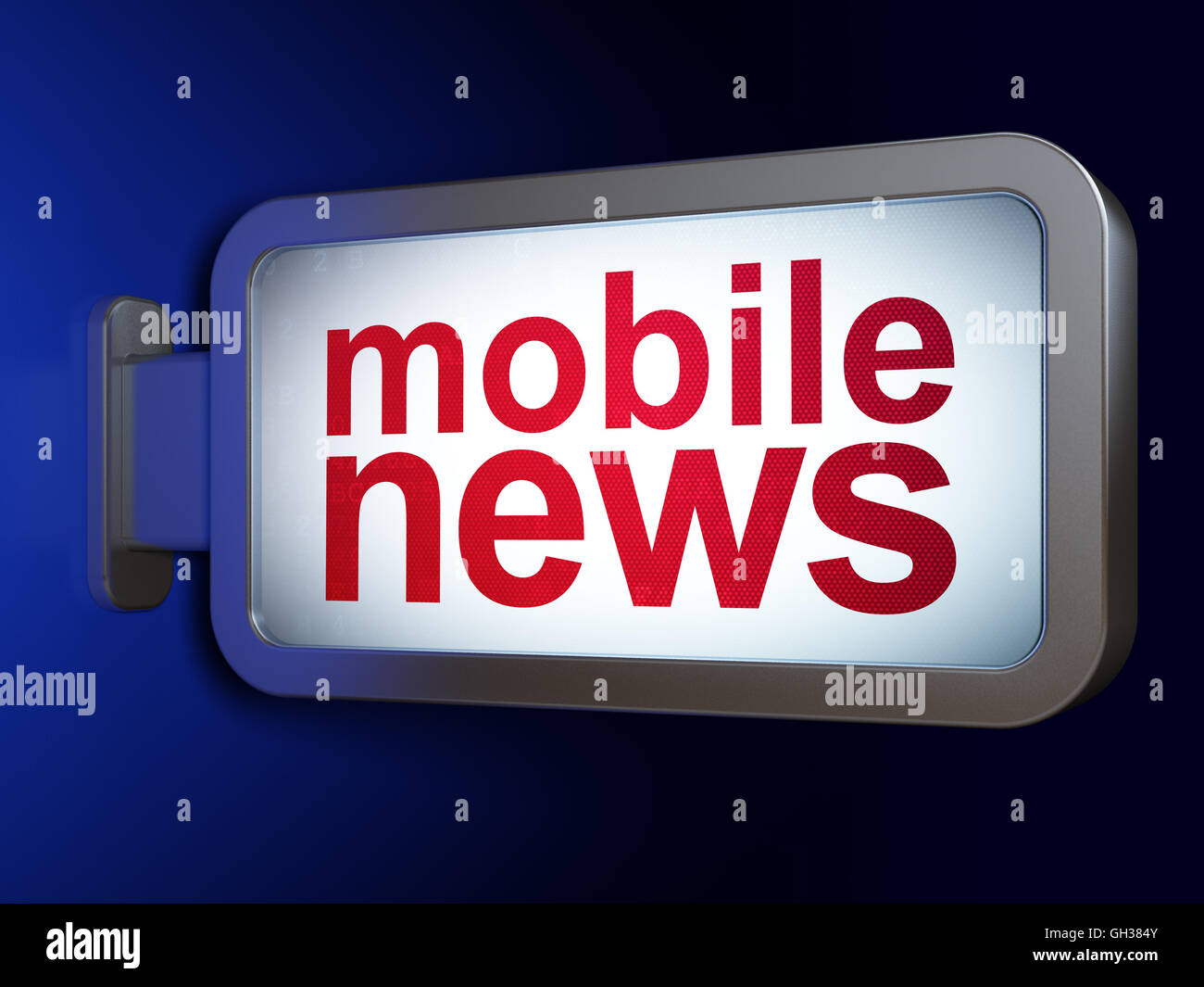 News concept: Mobile News on billboard background Stock Photo - Alamy