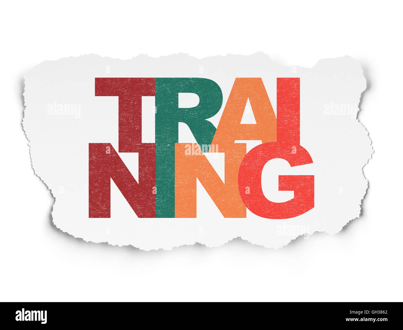 Learning concept: Training on Torn Paper background Stock Photo - Alamy