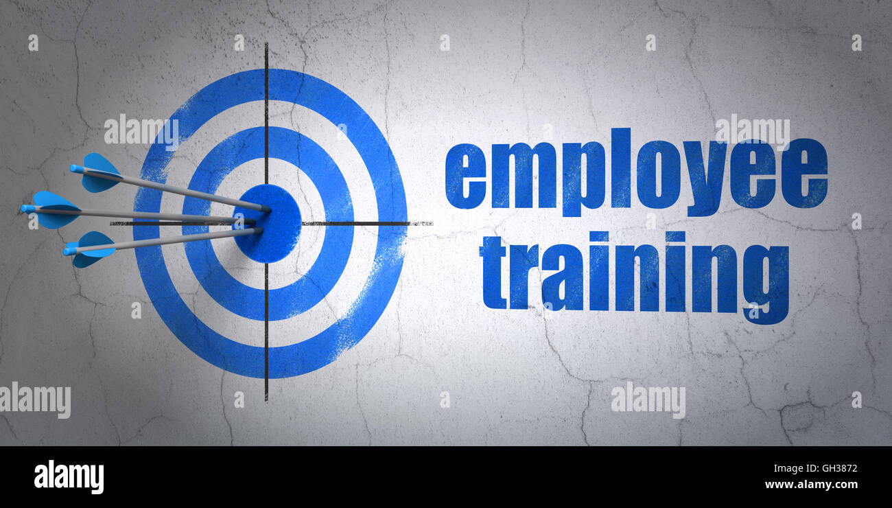 Learning concept: target and Employee Training on wall background Stock ...