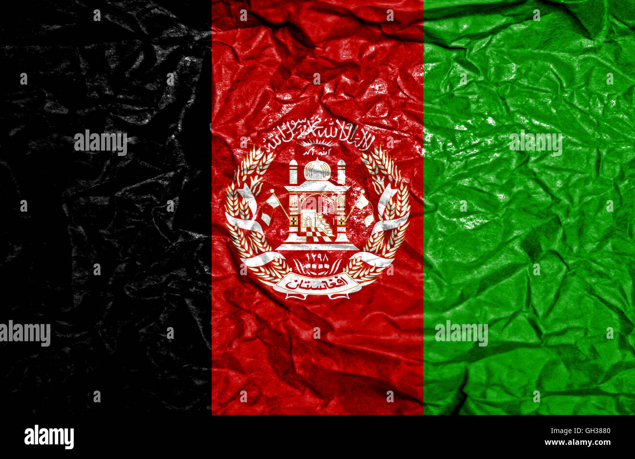Afghanistan vintage flag on old crumpled paper background Stock Photo ...