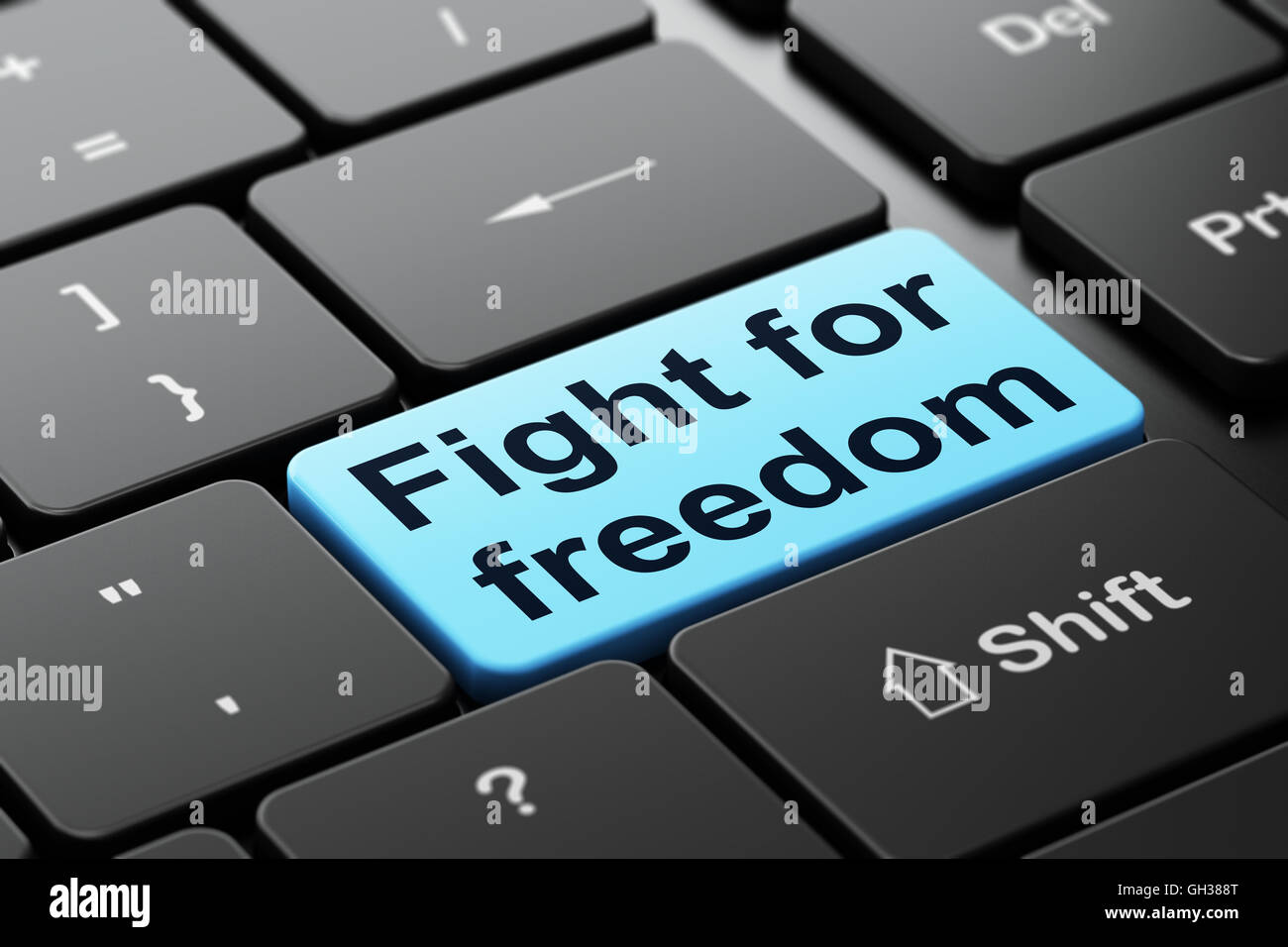 Politics concept: Fight For Freedom on computer keyboard background ...