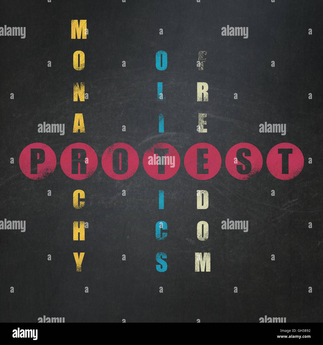 Politics concept: Protest in Crossword Puzzle Stock Photo - Alamy