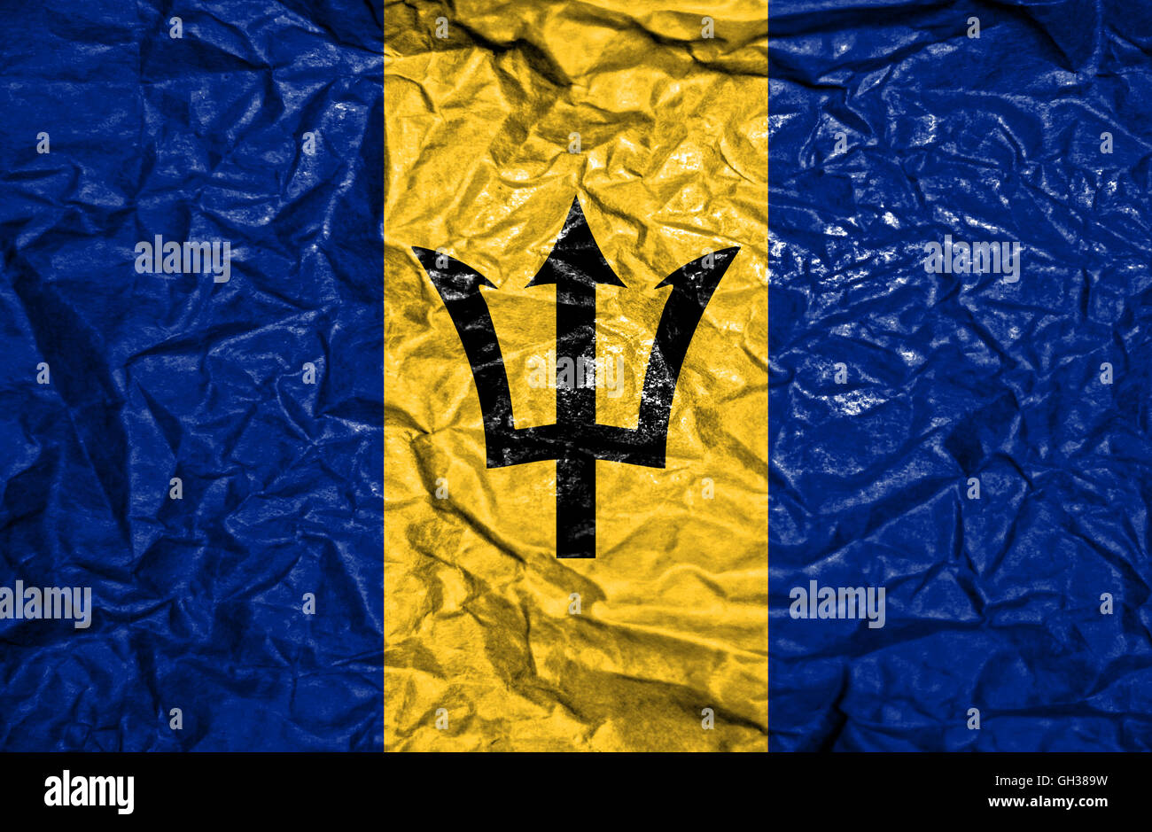 Barbados vintage flag on old crumpled paper background Stock Photo - Alamy