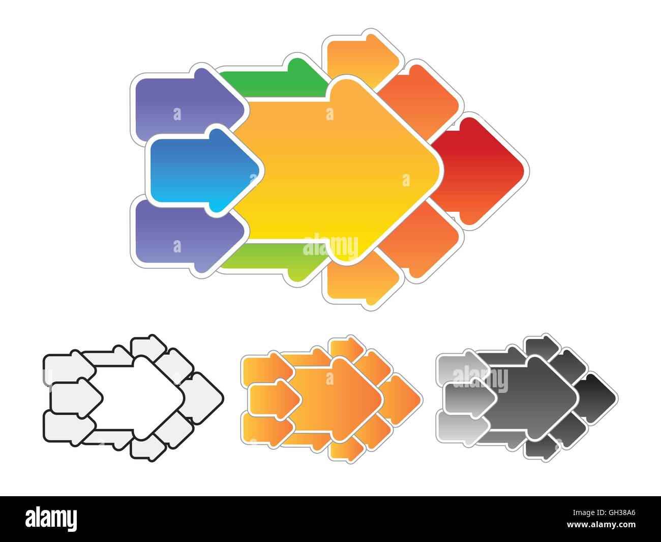 Arrow consisting of arrows. Vector concept illustration Stock Vector ...