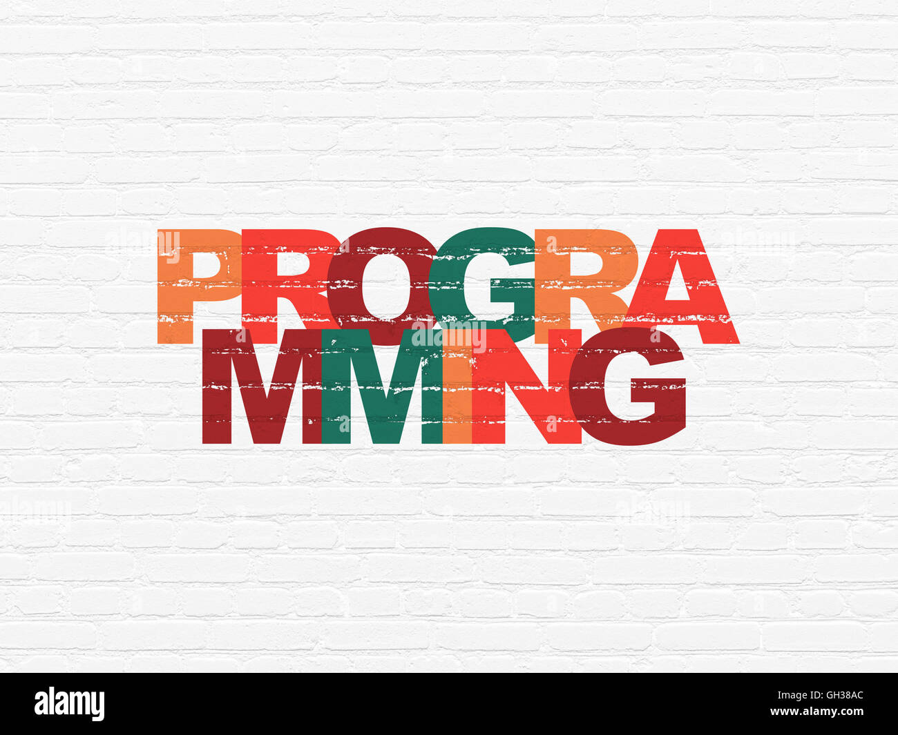 Programming concept: Programming on wall background Stock Photo - Alamy