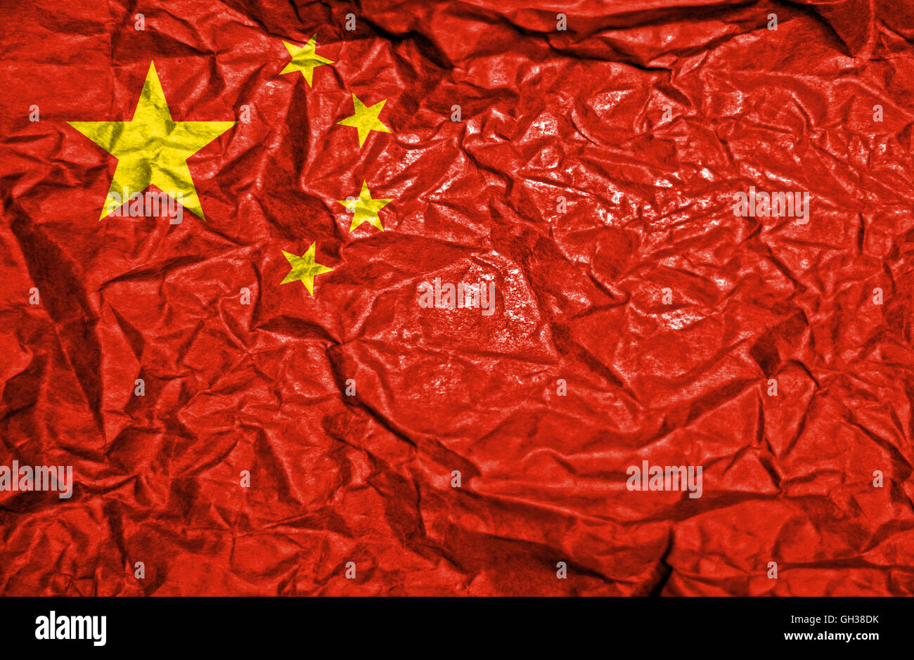 China vintage flag on old crumpled paper background Stock Photo - Alamy