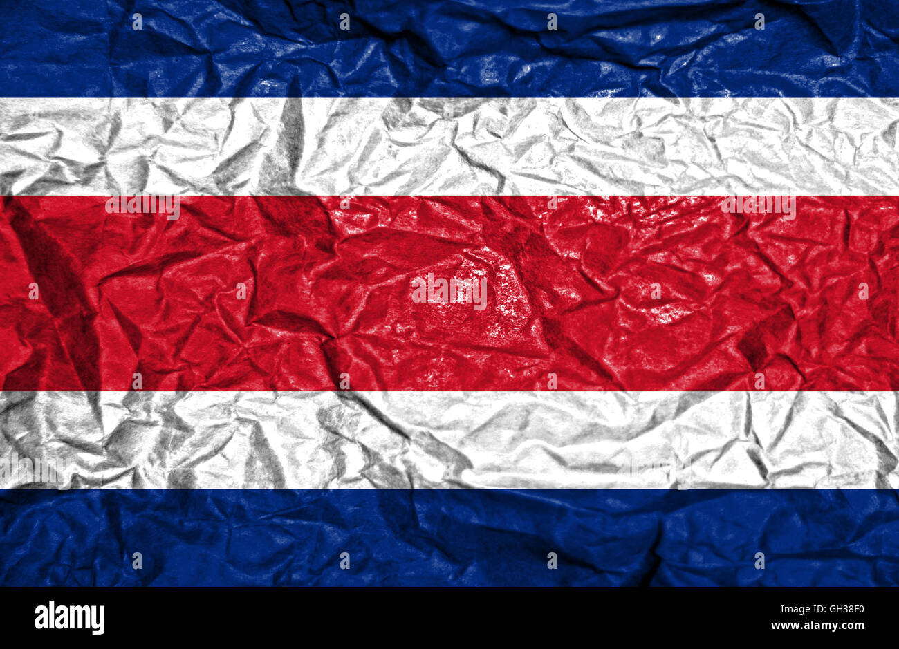Costa Rica vintage flag on old crumpled paper background Stock Photo ...