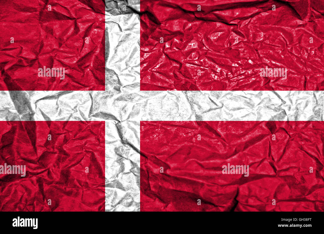 Denmark vintage flag on old crumpled paper background Stock Photo - Alamy