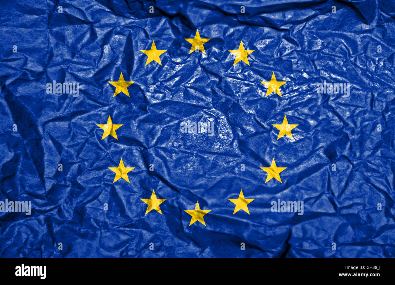 European Union vintage flag on old crumpled paper background Stock ...