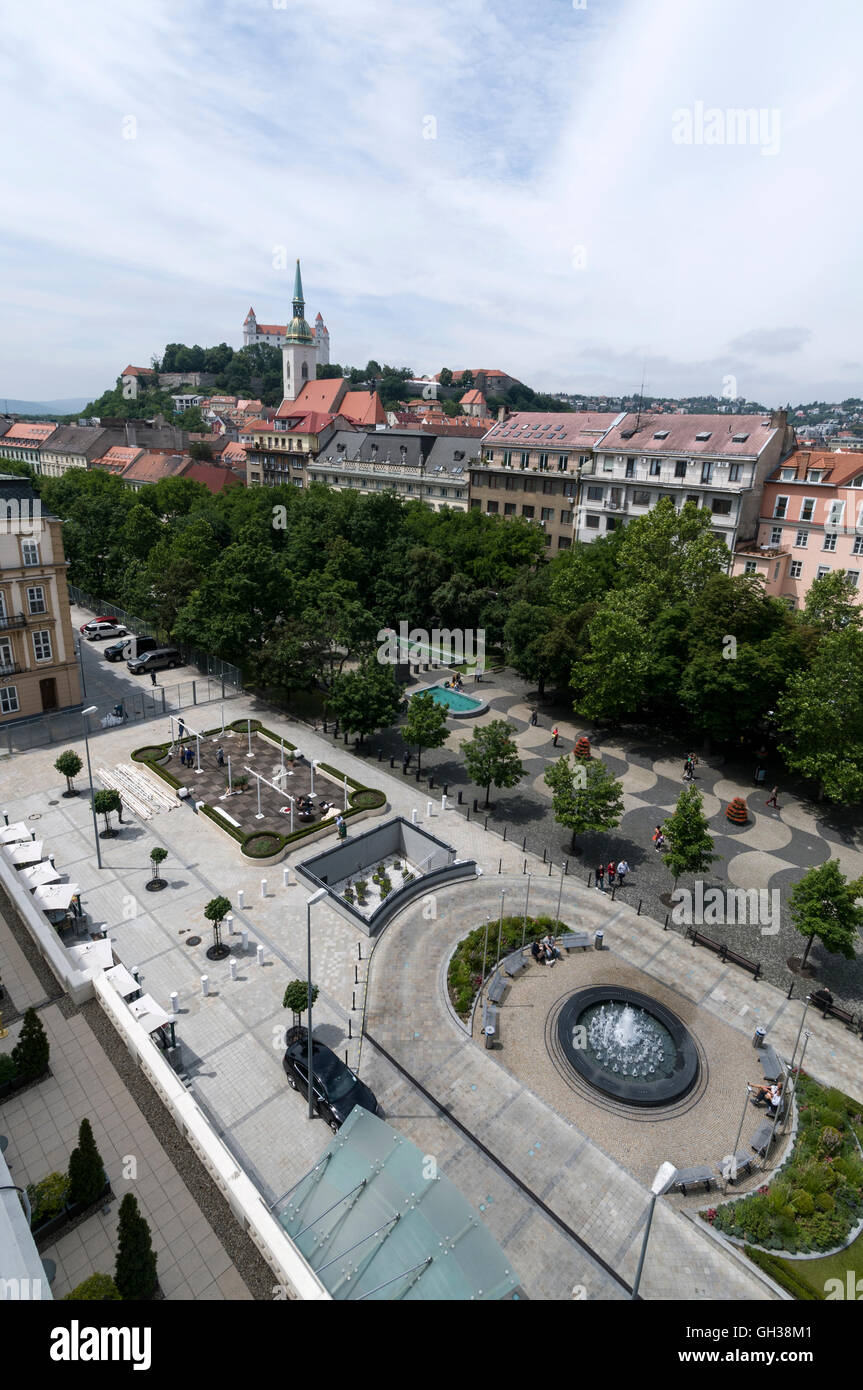 Skyline of the Bratislava Castle, spire of Saint Martin's Cathedral and ...