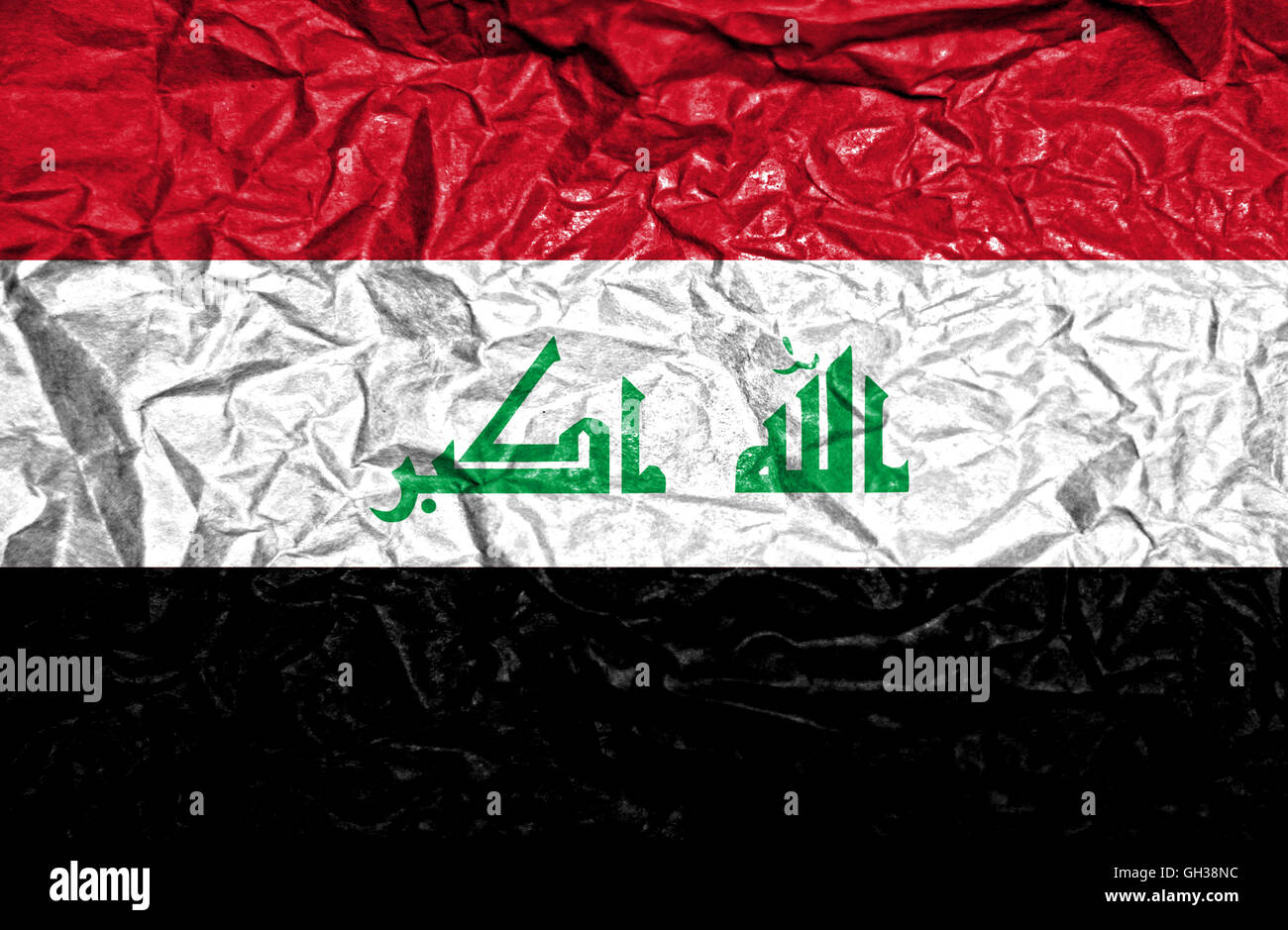 Iraq vintage flag on old crumpled paper background Stock Photo - Alamy
