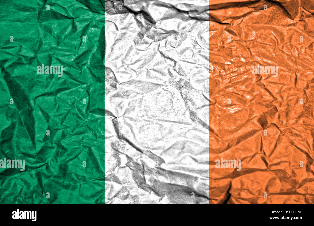 Ireland vintage flag on old crumpled paper background Stock Photo - Alamy
