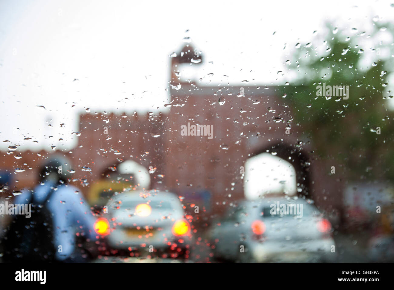 Street, road, rain drops, car window, monsoon Stock Photo - Alamy