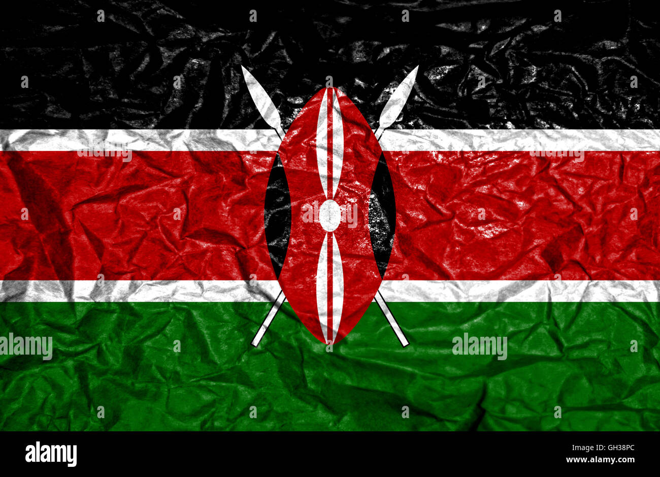 Kenya vintage flag on old crumpled paper background Stock Photo - Alamy