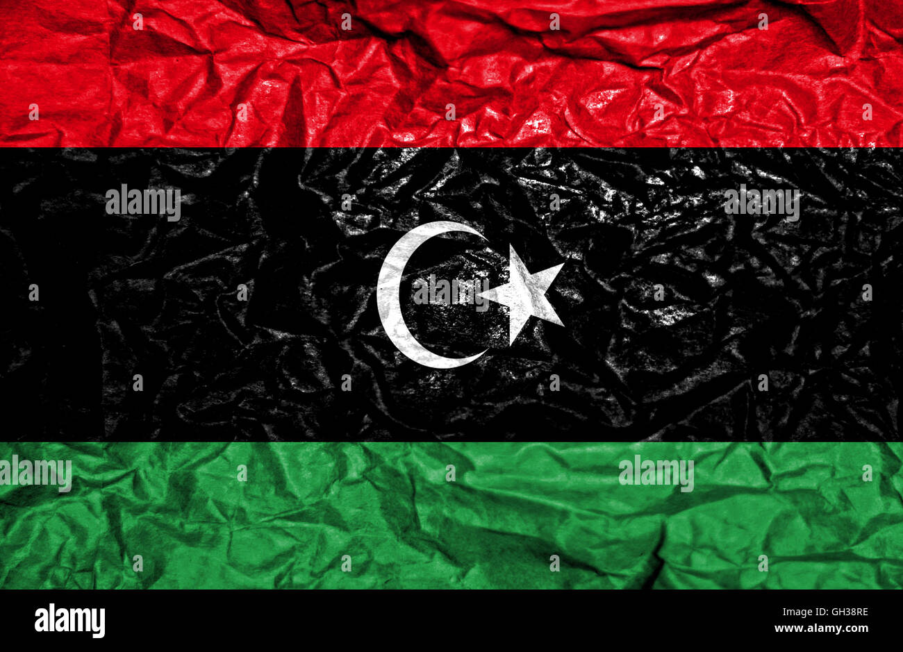Libya vintage flag on old crumpled paper background Stock Photo - Alamy