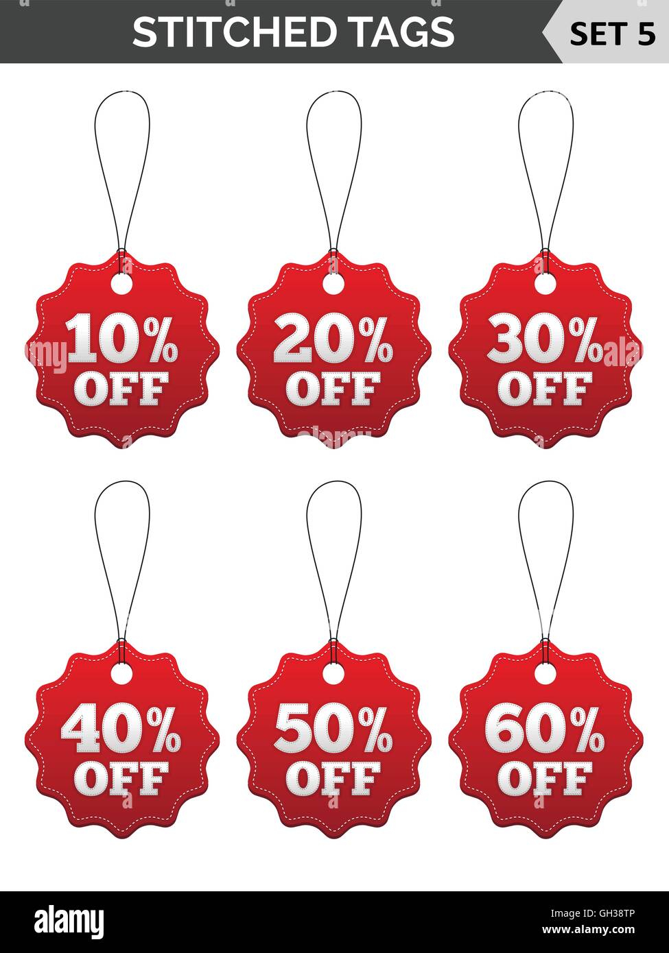 Stitched tags. Set 5. Vector illustration Stock Vector Image & Art - Alamy