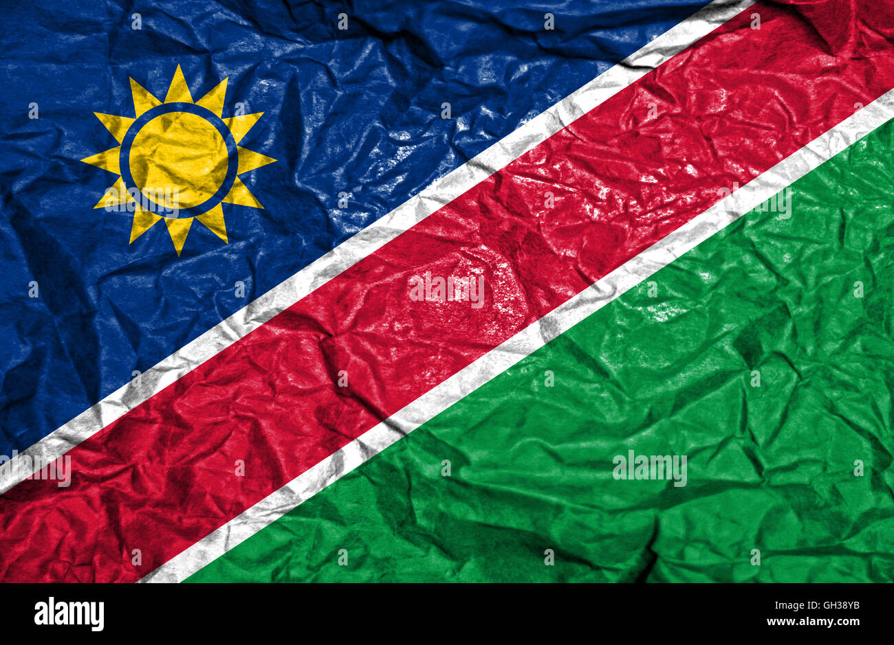 Namibia vintage flag on old crumpled paper background Stock Photo - Alamy