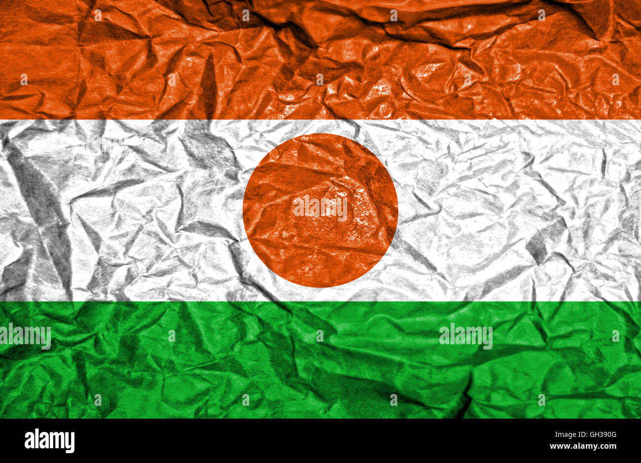 Niger vintage flag on old crumpled paper background Stock Photo - Alamy