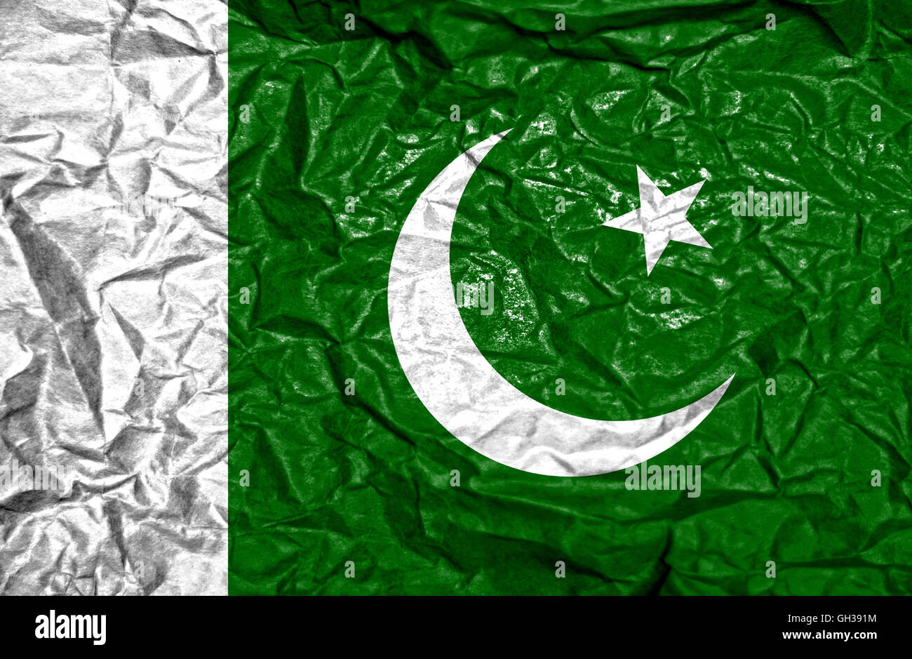 Pakistan vintage flag on old crumpled paper background Stock Photo - Alamy