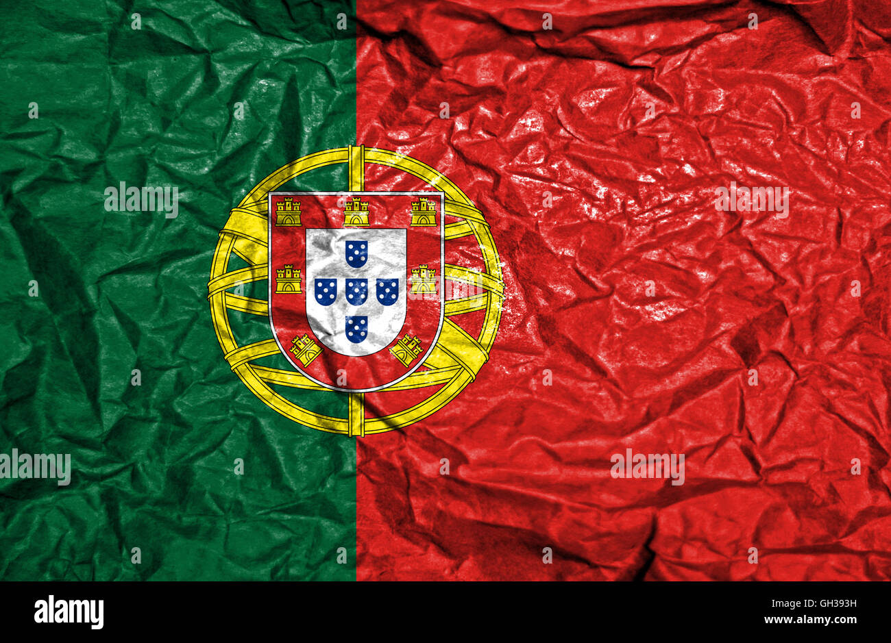 Portugal vintage flag on old crumpled paper background Stock Photo - Alamy