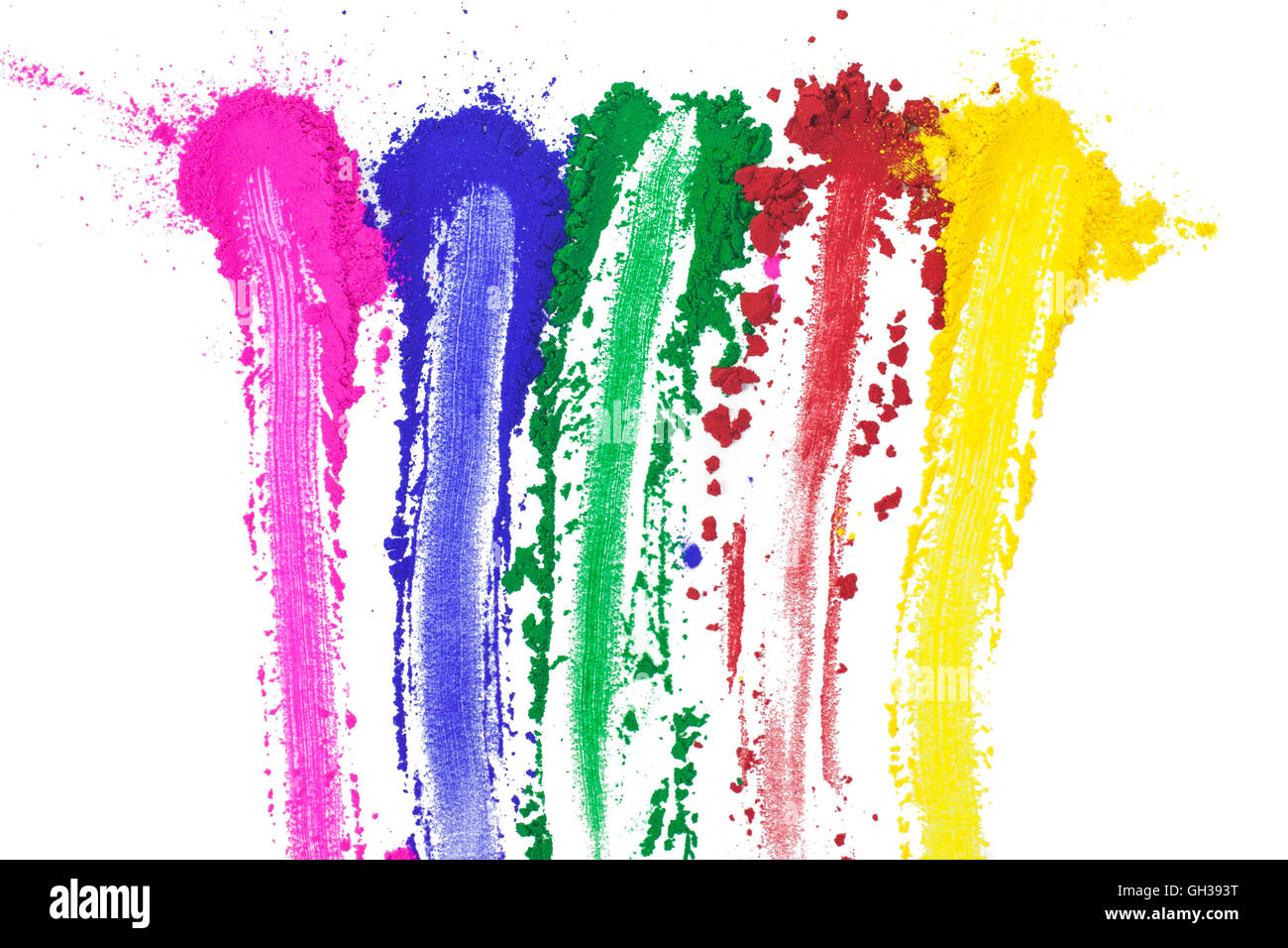 A range of colors smeared in lines and isolated on white Stock Photo ...