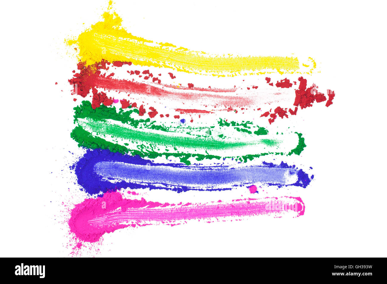 A range of colors smeared in lines and isolated on white Stock Photo ...