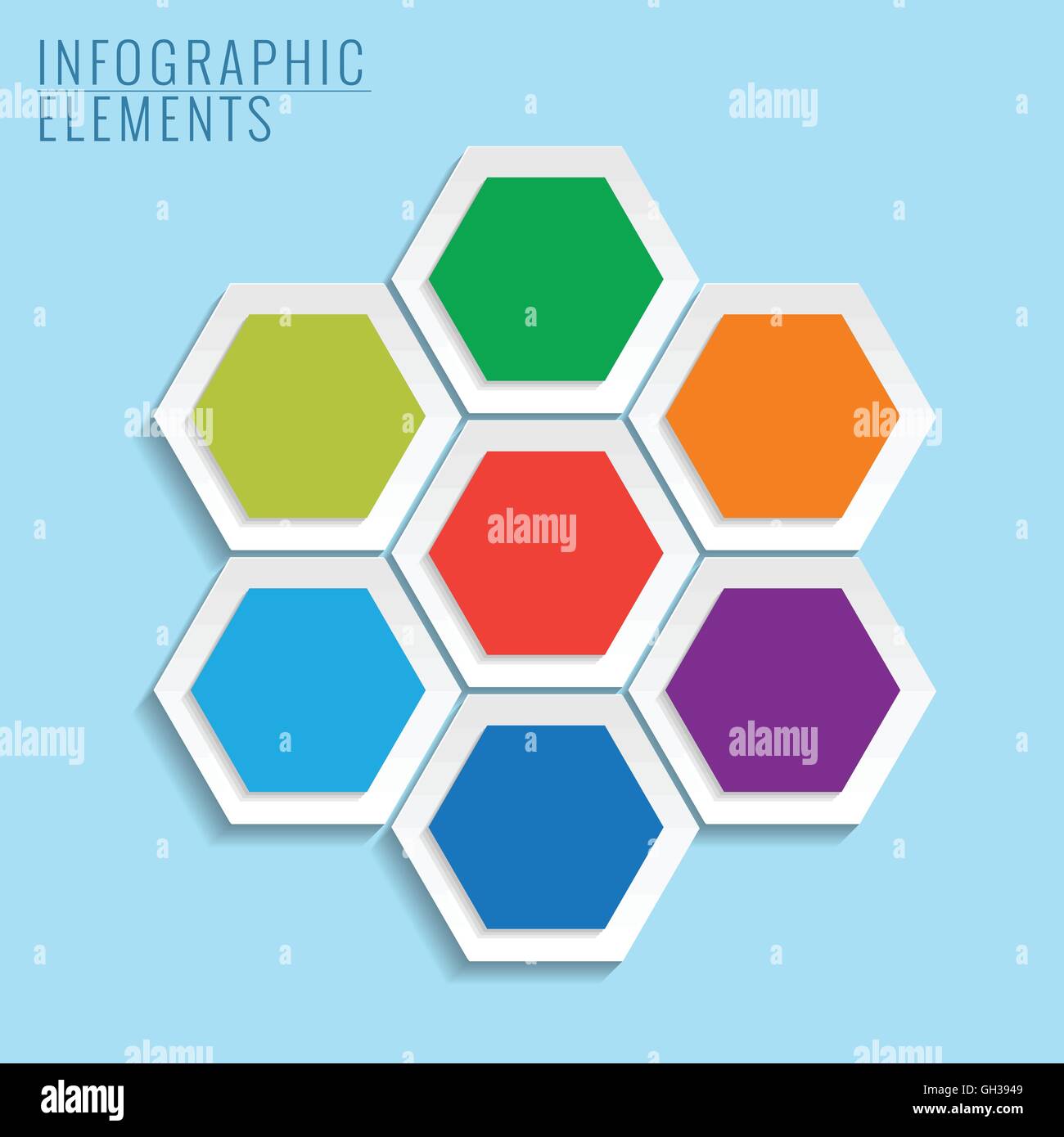 Infographic with honeycomb structure on the blue background Stock ...
