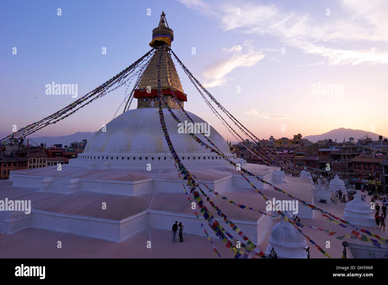 Boudhanath Stupa at sunset, UNESCO World Heritage Site, Kathmandu ...