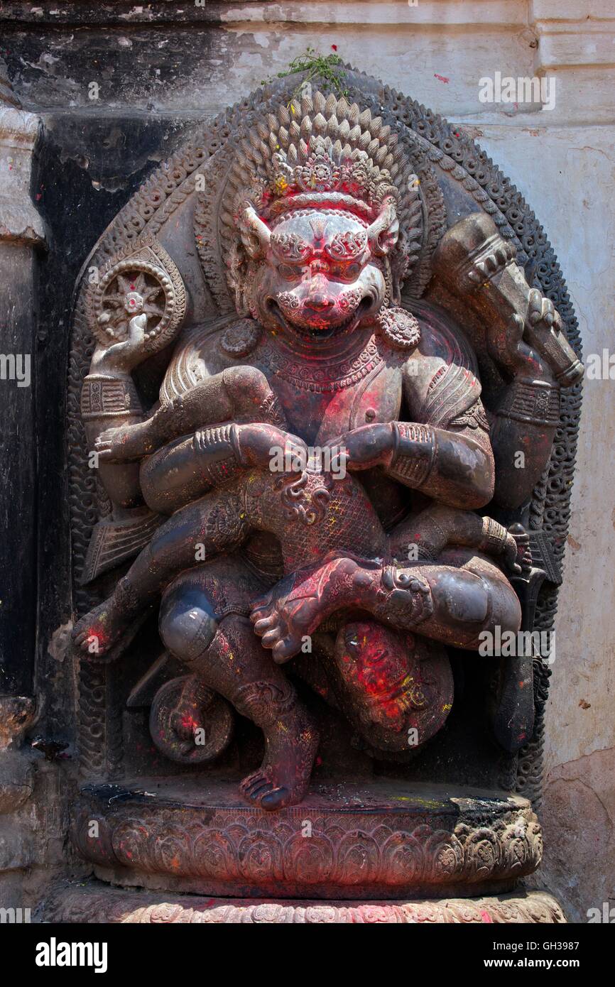 Narsingha Statue, 1698 A.D, Durbar Square, UNESCO World Heritage site ...