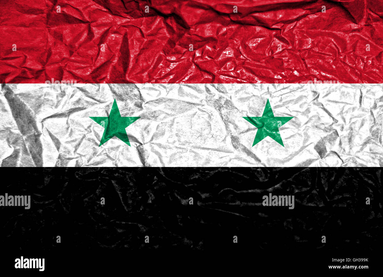 Syria vintage flag on old crumpled paper background Stock Photo - Alamy