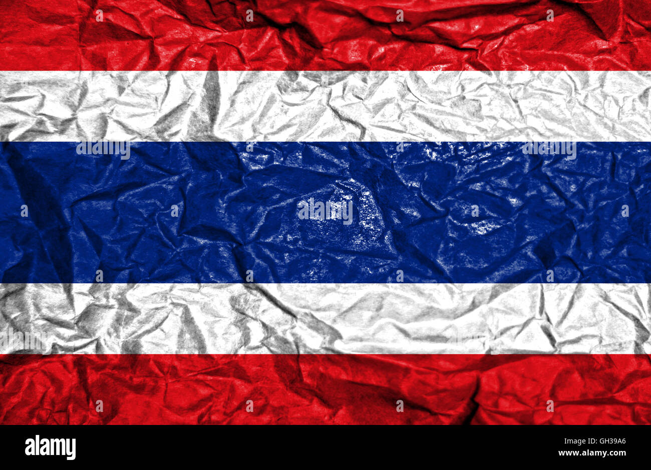 Thailand vintage flag on old crumpled paper background Stock Photo - Alamy